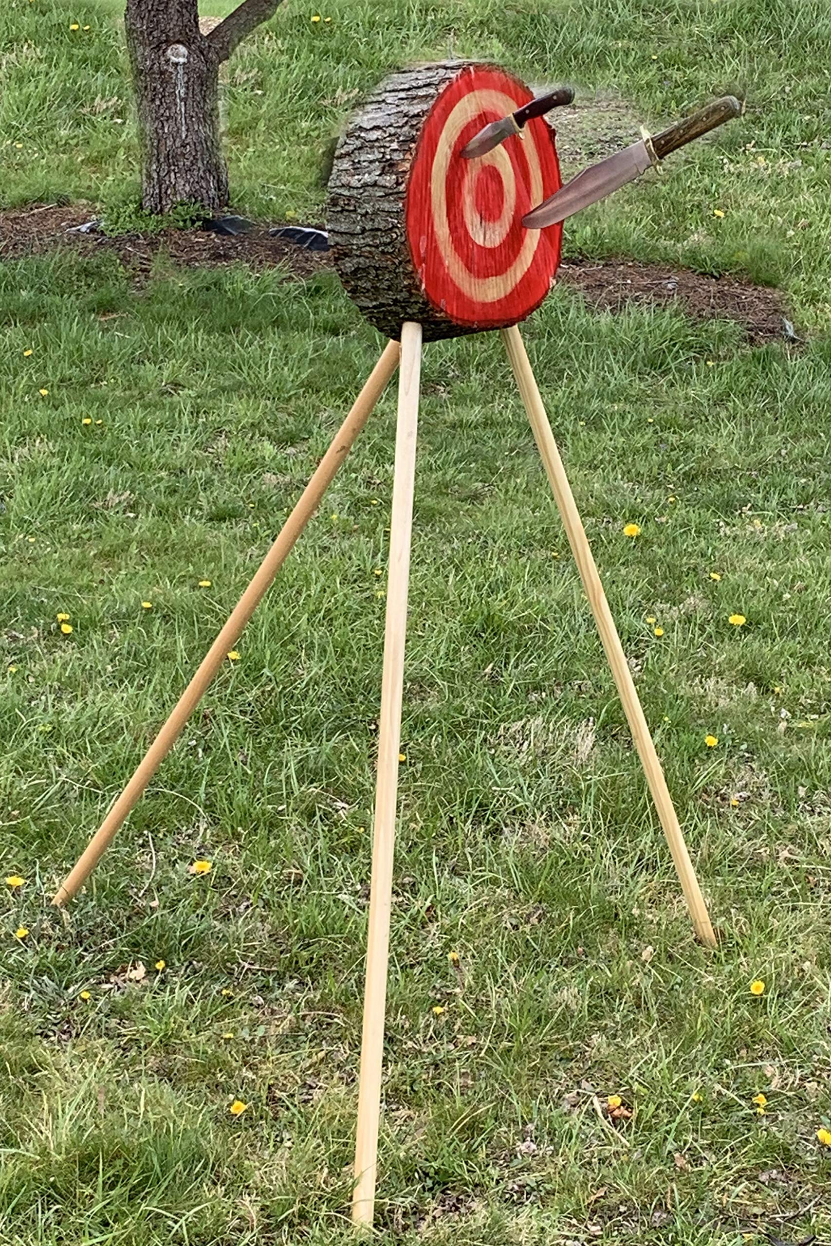 LJ's Log Targets 16" Throwing Knife Target Axe Throwing Target 16” x 4.5” x 4.5’ sturdy, real wood, throwing knives target board, ax throwing target, throwing axe target, knife throwing target board