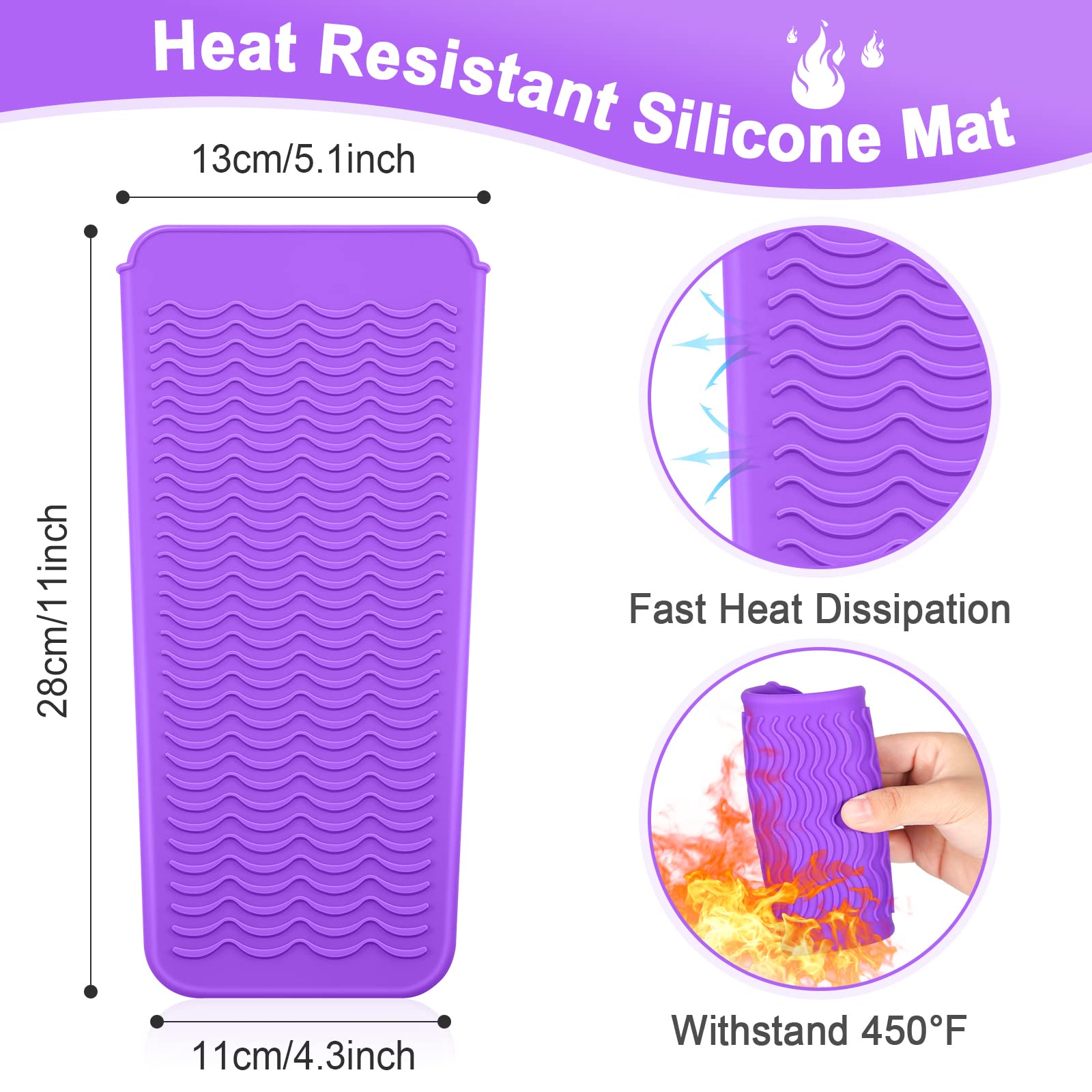 Shappy 2 Pieces Flat Iron Case Heat Resistant Travel Bag Curling Iron Case and Holder Neoprene Straightener Holder and Silicone Hot Tools Flat Iron Travel Bag(Starry Sky)