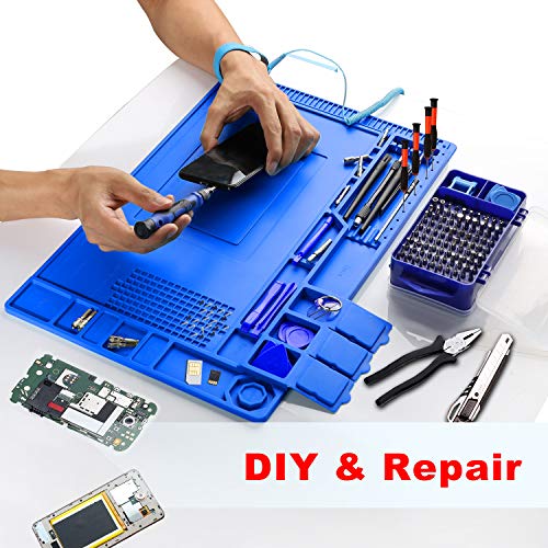 Precision Screwdriver Set Computer Repair Kit, 128 In 1 DIY Repair Tools with Anti Static Mat, ESD Wrist Strap, Magnetic Screw Driver Kit for Phone/Mac/Pad/Laptop/PC/Xbox/PS4/Nintendo Switch/Watch