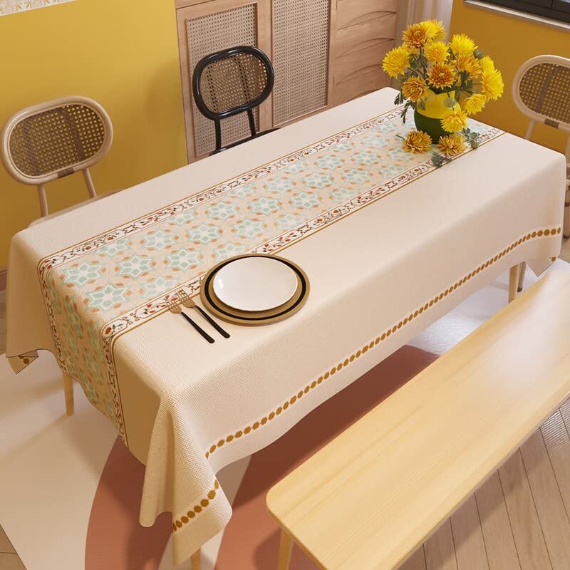 NUER Fashion Tablecloth High-end Waterproof American Light Luxury Rural Tablecloth Rectangular Coffee Table Cover Table A7 140x140cm