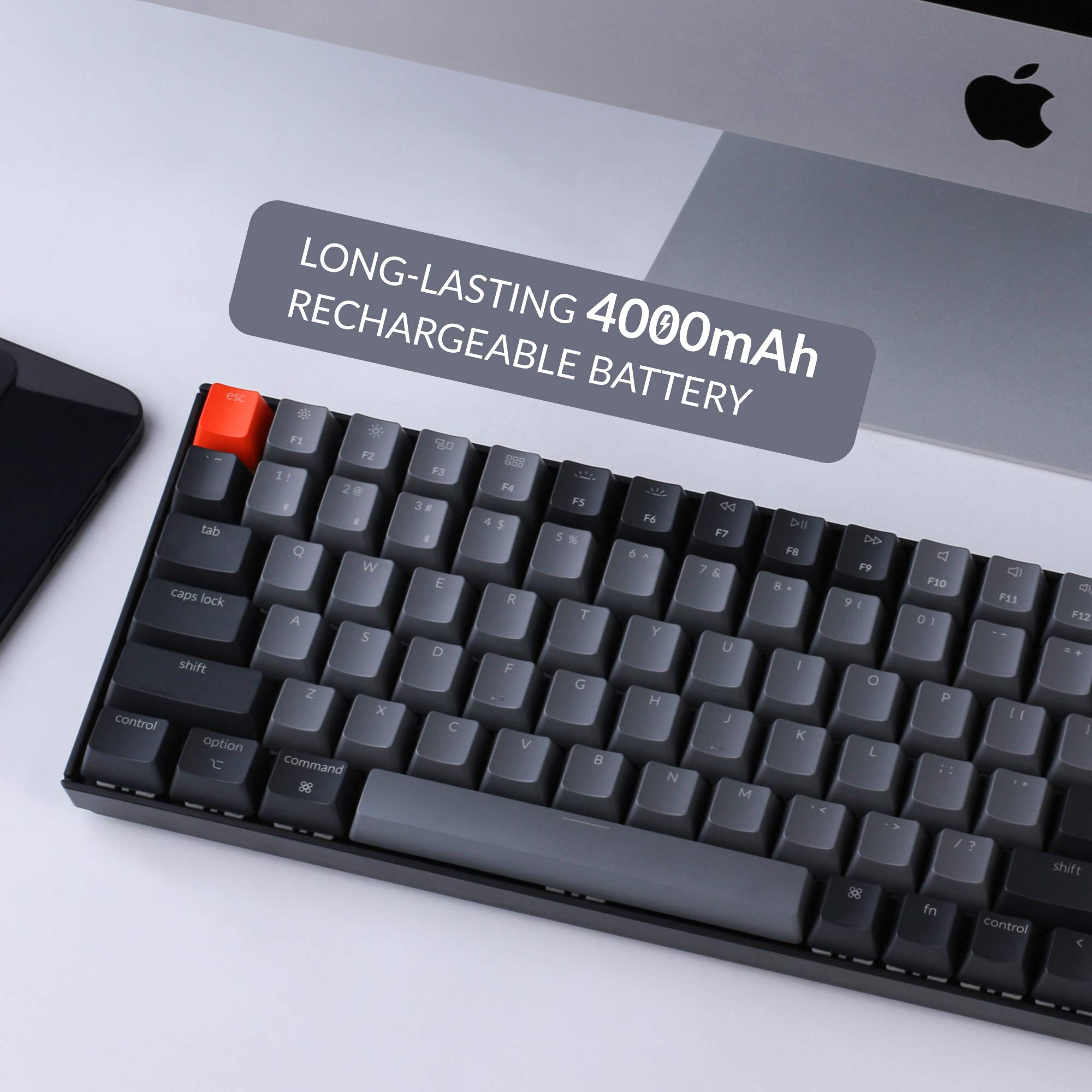 Keychron K4 96% Layout 100 Keys Wireless Bluetooth 5.1/Wired USB Mechanical Gaming Keyboard with Gateron G Pro Brown Switch RGB Backlight N-Key Rollover for Mac Windows PC-Version 2