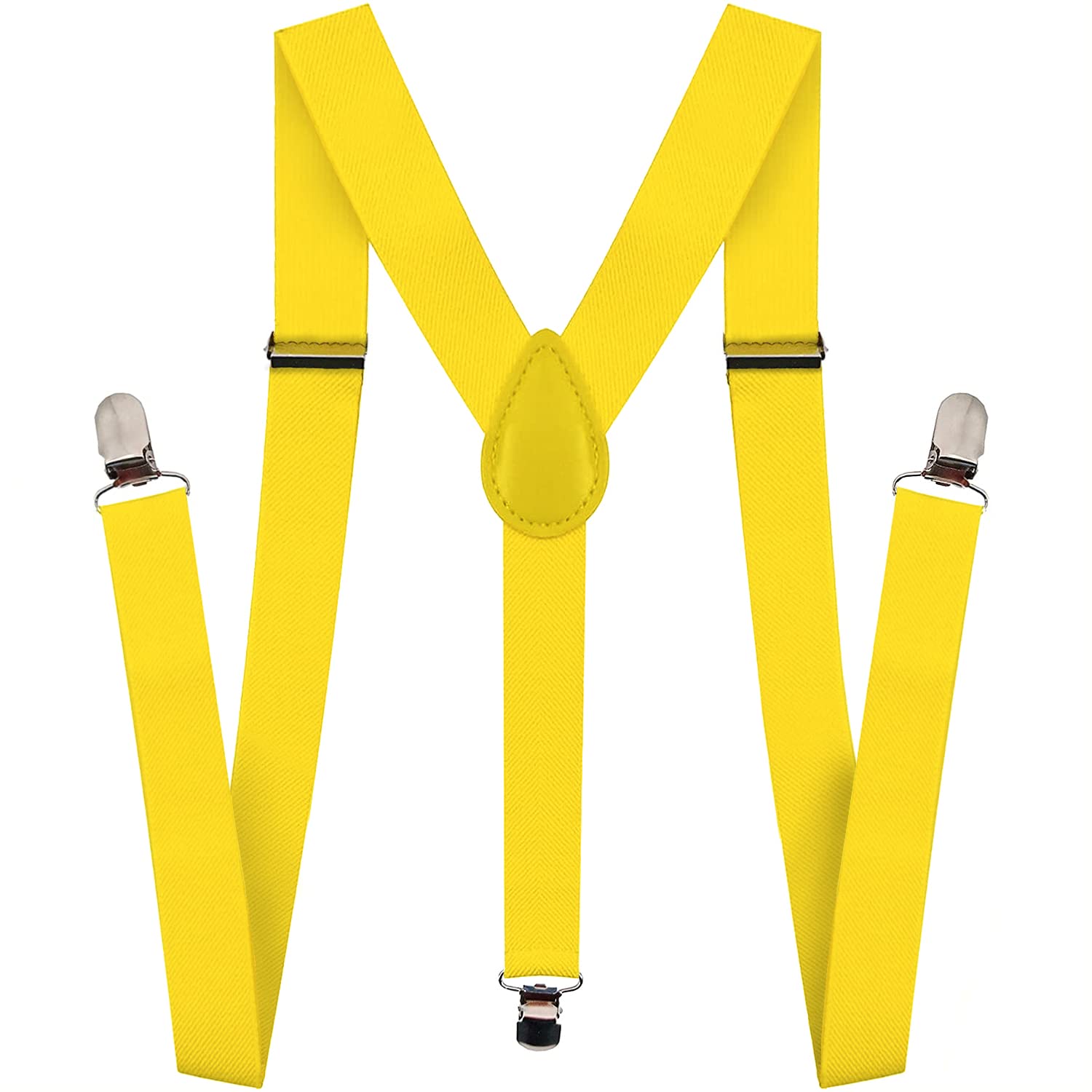NAVISIMA Unisex Adjustable Elastic Y Back Style Suspenders, Red