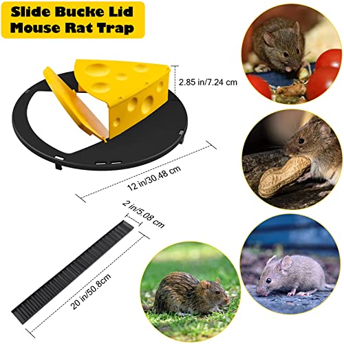 Mouse Trap Bucket, Bucket Lid Mouse Trap,Reusable Humane Mouse Traps for House Indoor,Auto Reset Rat Trap Compatible 5 Gallon Bucket(1 Pack