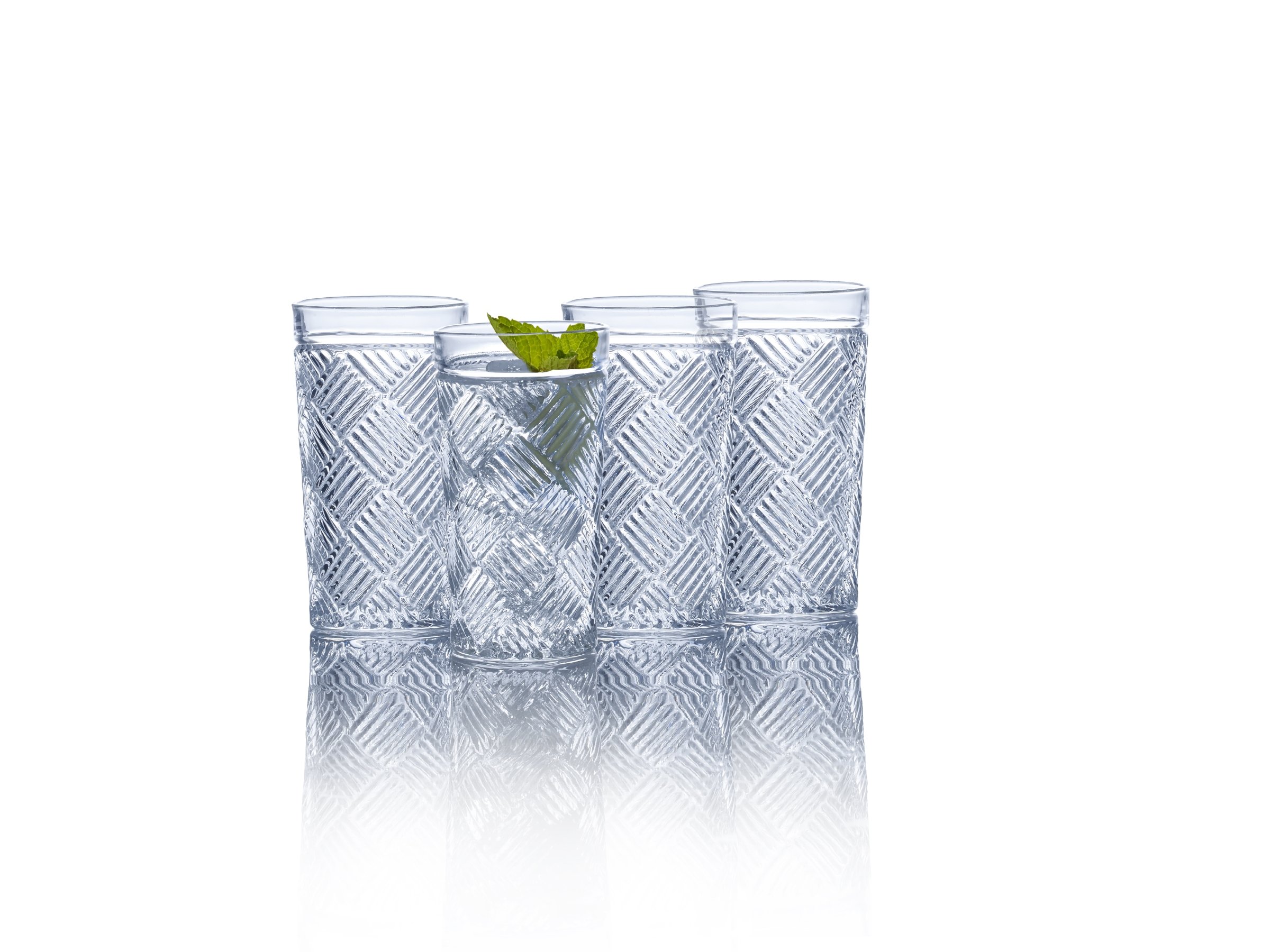 Mikasa Ballard Braid Highball Glass, 11.9-Ounce, Set of 4