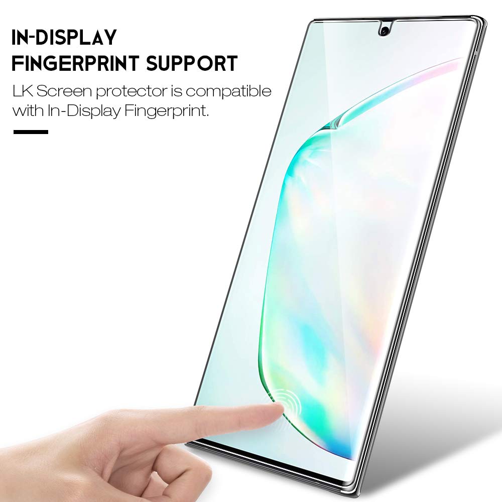 LK 5 Pack 2 Pack Screen Protector + 3 Pack Camera Lens Protector for Samsung Galaxy Note 10 Plus 6.8-inch, Positioning Tool, HD Ultra-Thin, Flexible TPU Film Clear