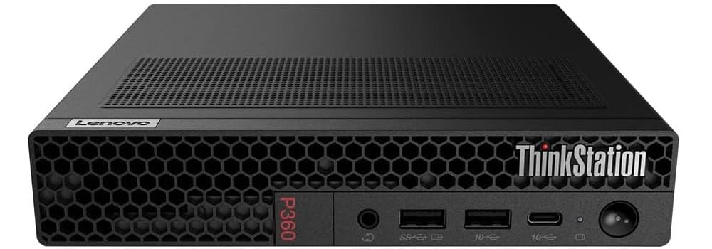 Lenovo ThinkStation P360 Tiny Business Mini Desktop (Intel i7-12700T 12-Core, 16GB RAM, 512GB PCIe SSD, T400 4GB, RJ-45, Display Port, SD Card, Black, Win 10 Pro) with KYB, Mouse, & Hub