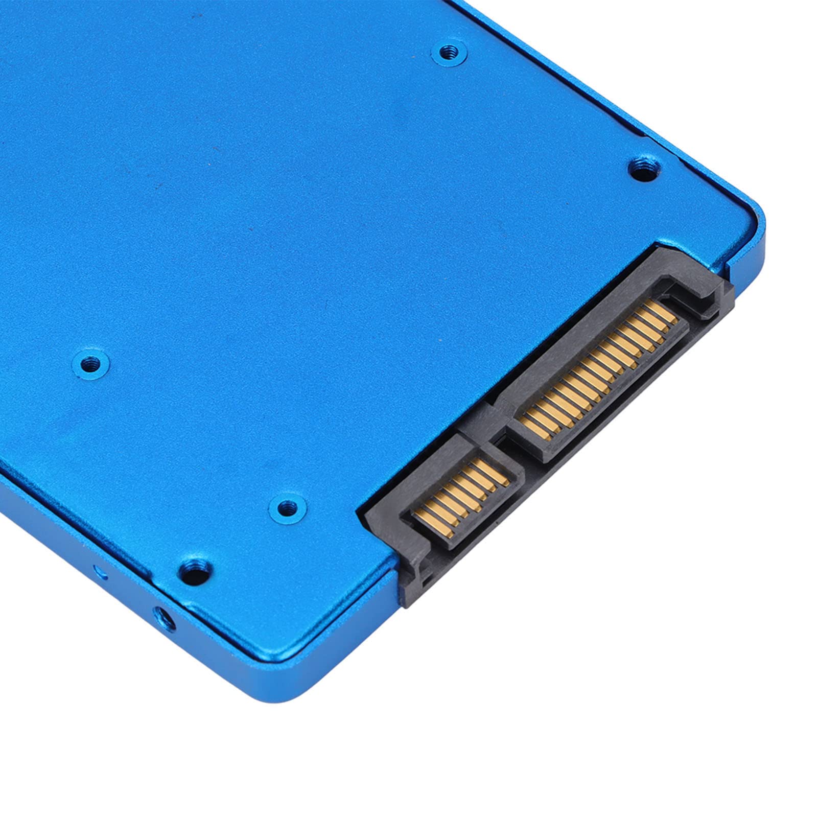 SSD Hard Drive Adapter, 6Gbps Oxidation Blasting High Heat Dissipation Coloring SSD Lightweight Computer Hard Drive Enclosure (Blue)