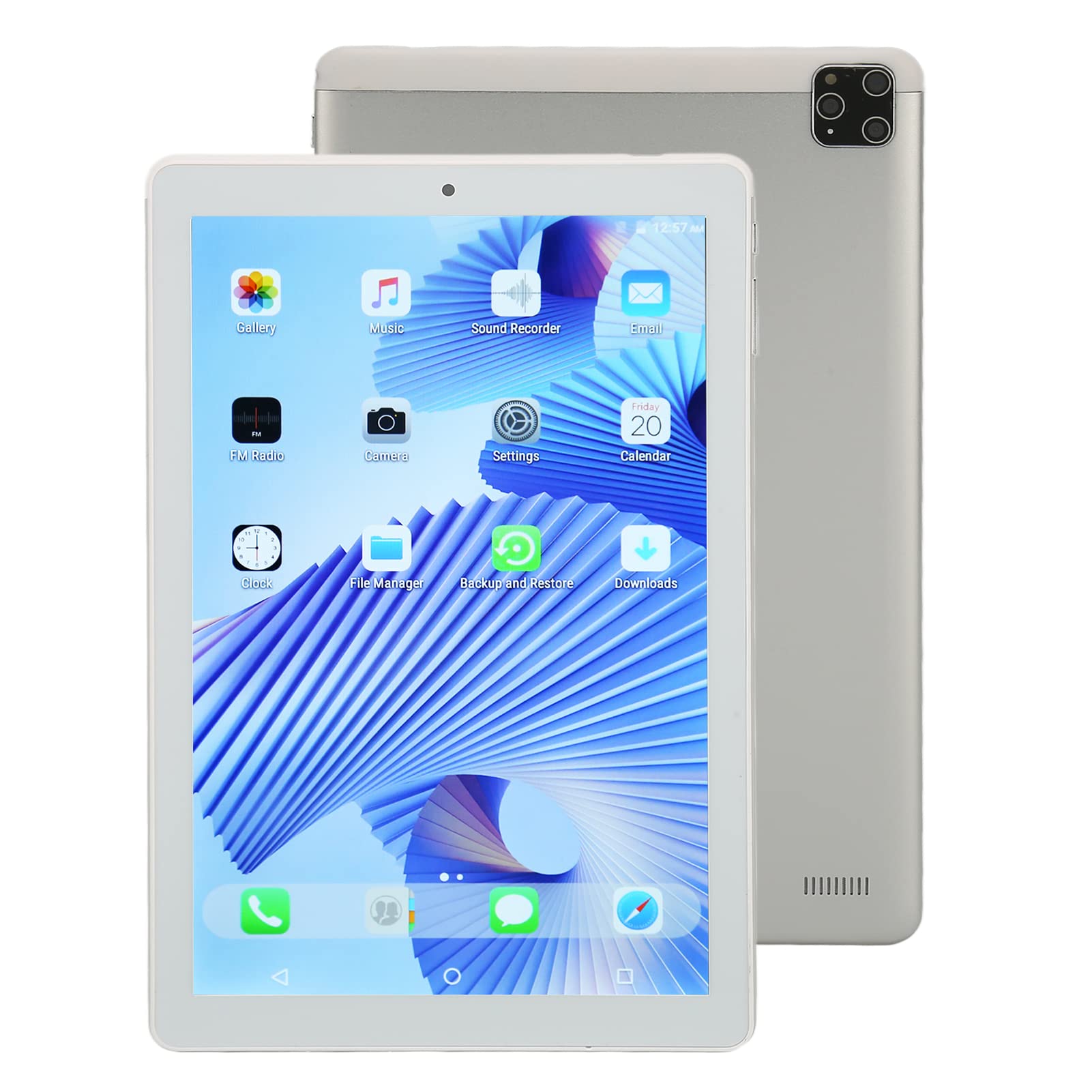 MAVIS LAVEN 10.1 Inch Tablet, Tablet PC 4GB RAM 64GB ROM Dual Card Dual Standby 100-240V Silver Dual Camera 1920x1200 for Writing for Android 10 (US Plug)