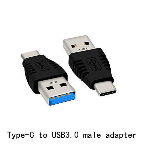 rgzhihuifz Type-C Male to USB3.0 Male Adapter,USB C to USB A 5G 3A Converter, USB 3.1 AM to CM Support Data Synchronization and Charging, Suitable for Mobile Phones, Computers,2-Pack
