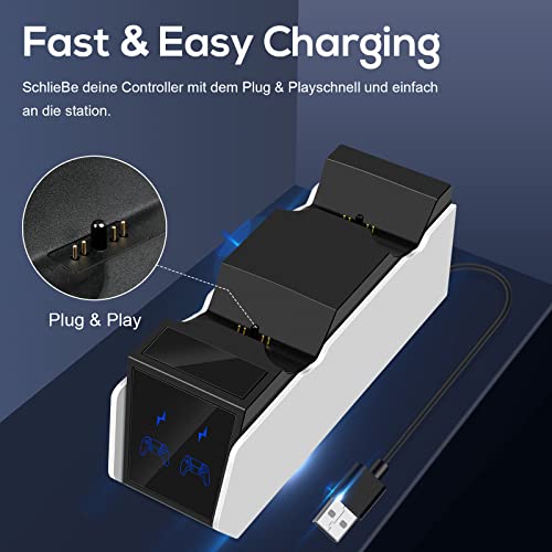 PS5 Controller Charger Station,Fancy Buying PS5 Charging Station, Dual Controller Charging Stand for Playstation 5, Docking Station Replacement for DualSense Charging Station