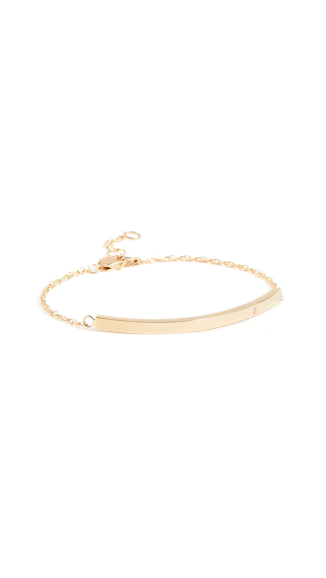 Jennifer Zeuner Jewelry Women's Horizontal Bar Bracelet with Diamond, Yellow Gold, One Size