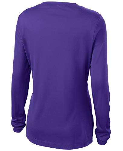 Joe's USA Ladies Long Sleeve Moisture Wicking Athletic Shirt (Purple - Medium)