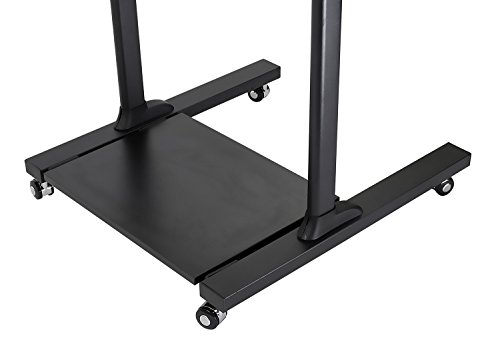 Mount-It Mobile Stand Up Desk / Height Adjustable Computer Work Station Rolling Presentation Cart With Monitor Arm (MI-7942B), Black