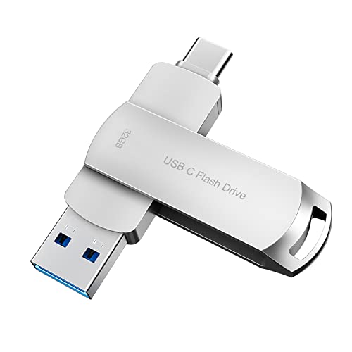 USB Flash Drive USB C Thumb Drive 32GB Android Phone Photo Stick WANSISEN Compatible Android PhoneTablet Pro USB C Computer Silver 32GB