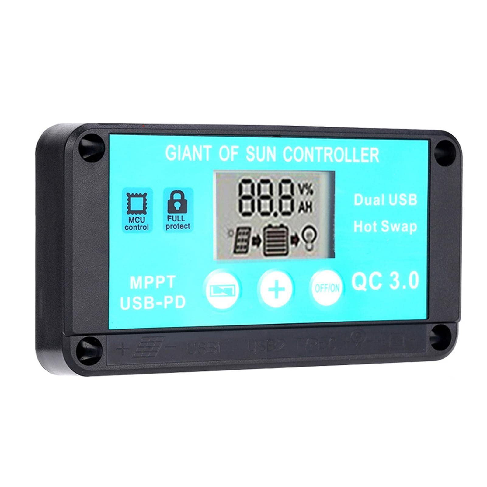 MPPT 10A 12V/24V Solar Controller with Dual USB Port LCD Display MPPT Solar Panel Regulator Fit for Lithium Battery