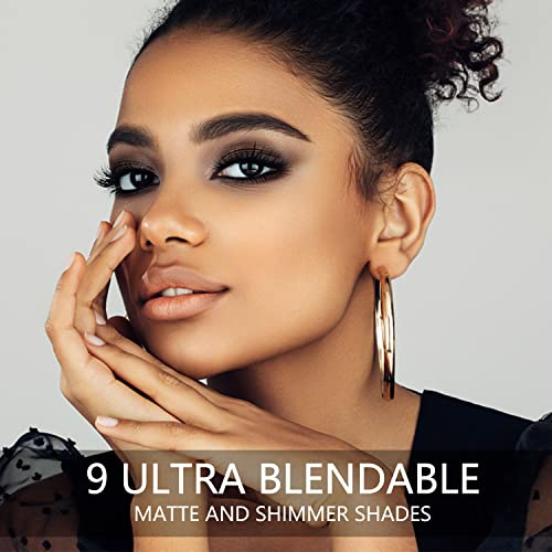 MAKI YIKA Black Grey Smoky Eyeshadow Palette, Matte Black White Gray Silver High Pigmented Smokey Eye Shadow, 9 Colors Long Lasting Shimmer Powder Makeup Palette For Goth Look (Black)