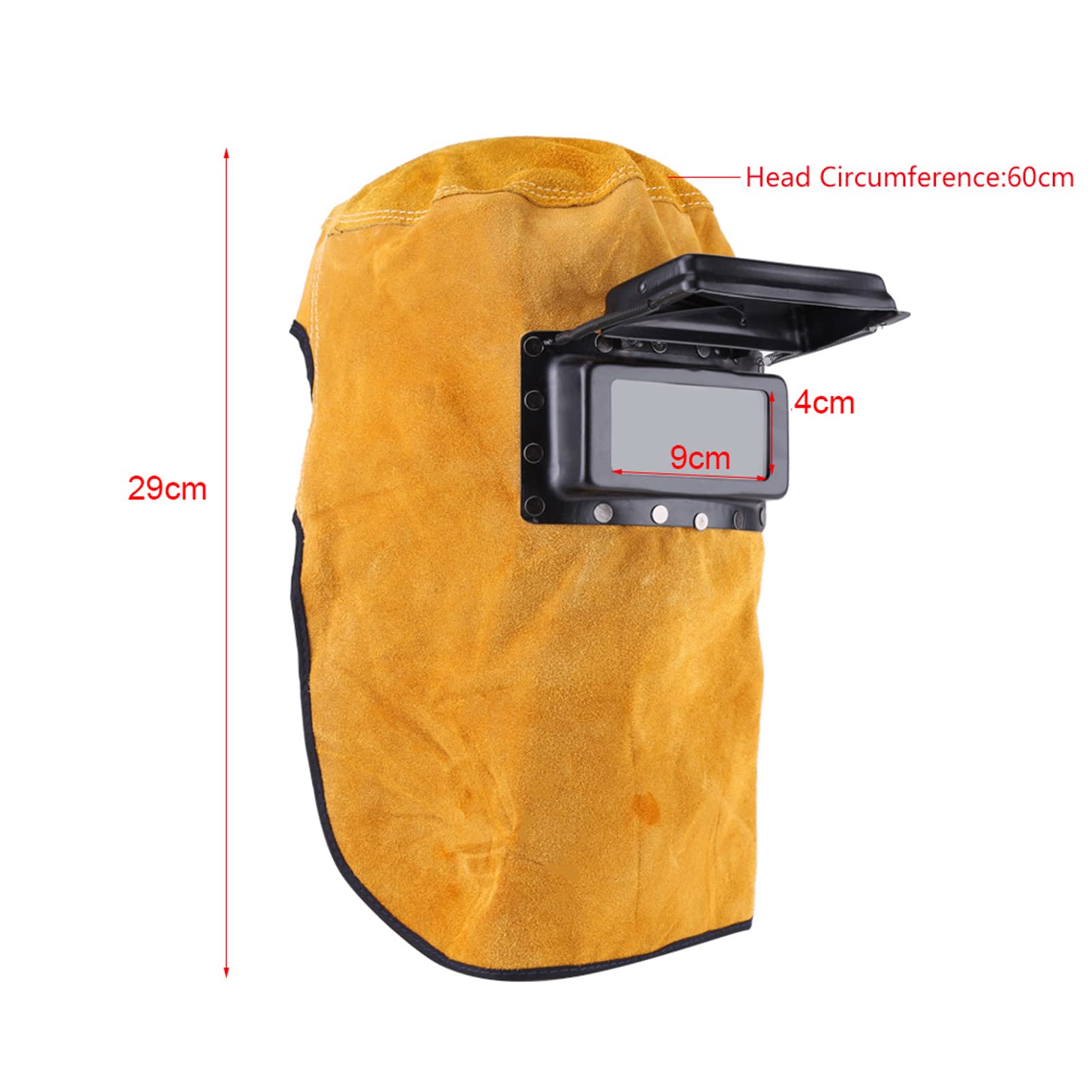 Welding Helmet, Heat Resistant Breathable Welding Mask with Lens, Leather Mask for TIG MIG ARC Weld Hood Helmet