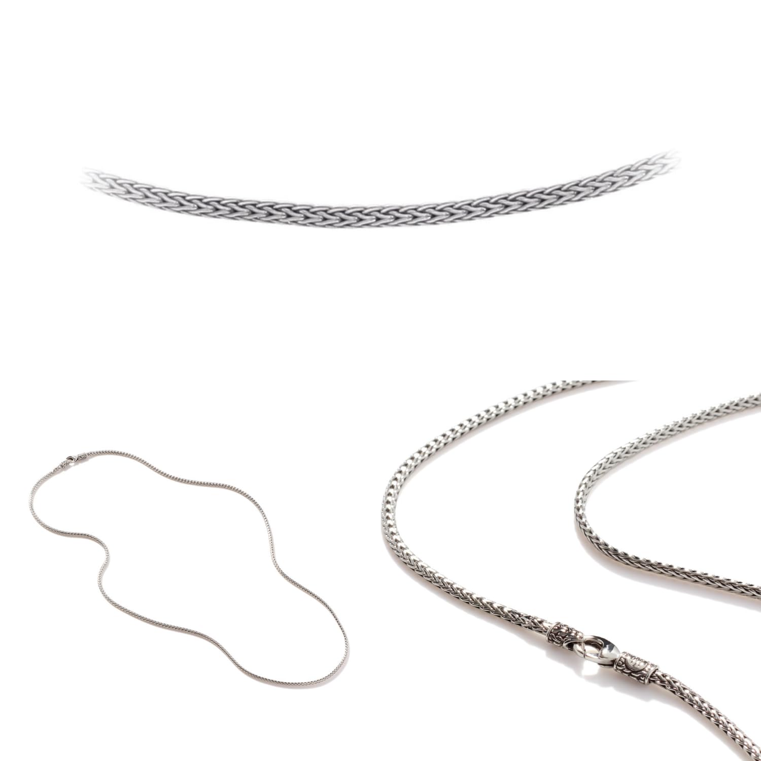 John Hardy Icon Classic Chain Collection Women's Chain Necklace, 3.5MM 925-Sterling Silver Hand-Woven Luxury Necklace with Pusher Clasp, Size 16"
