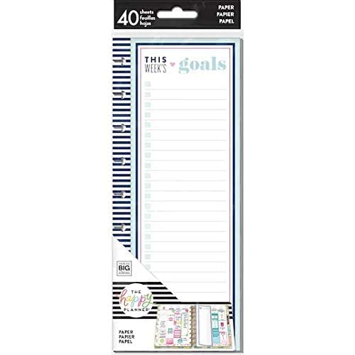 Me & My Big Ideas Happy Planner Classic - This Week's Goals - Fill Folded Paper Half Sheet