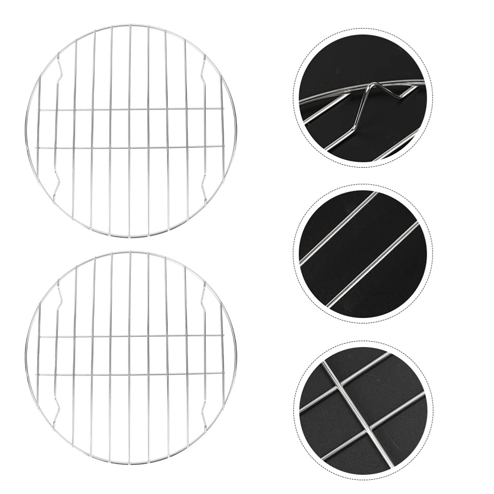 Operitacx 2pcs Stainless Steel Griddle Grilling Accessories BBQ Portable Campfire Grate Hibachi Grill Pizza Ovens for Outside Pizza Grill Practical Steak Grilling Rack Cake Lip Gloss