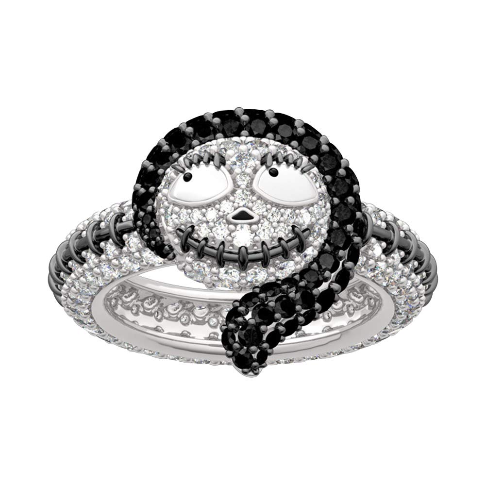 Jeulia " Sally from Nightmare Before Christmas Rings for Women 925 Sterling Silver Diamond Ring Halloween Jewelry Promise Rings for Her Anniversary