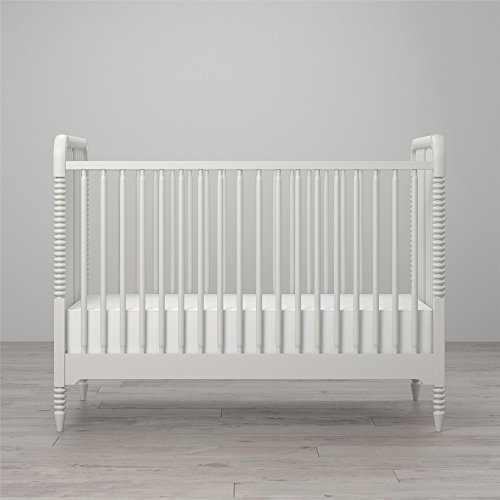 Little Seeds Rowan Valley Linden Wooden Baby Crib with Spindle Work in White