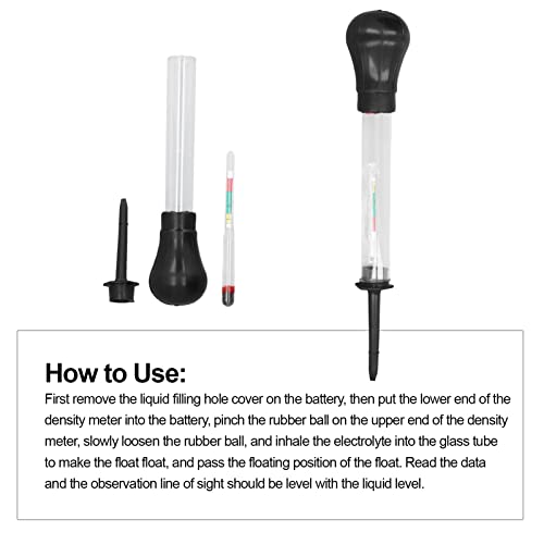 Socobeta Hydrometers Tool, Portable Hydrometer Easy Operation Clear Scale 2pcs for Battery