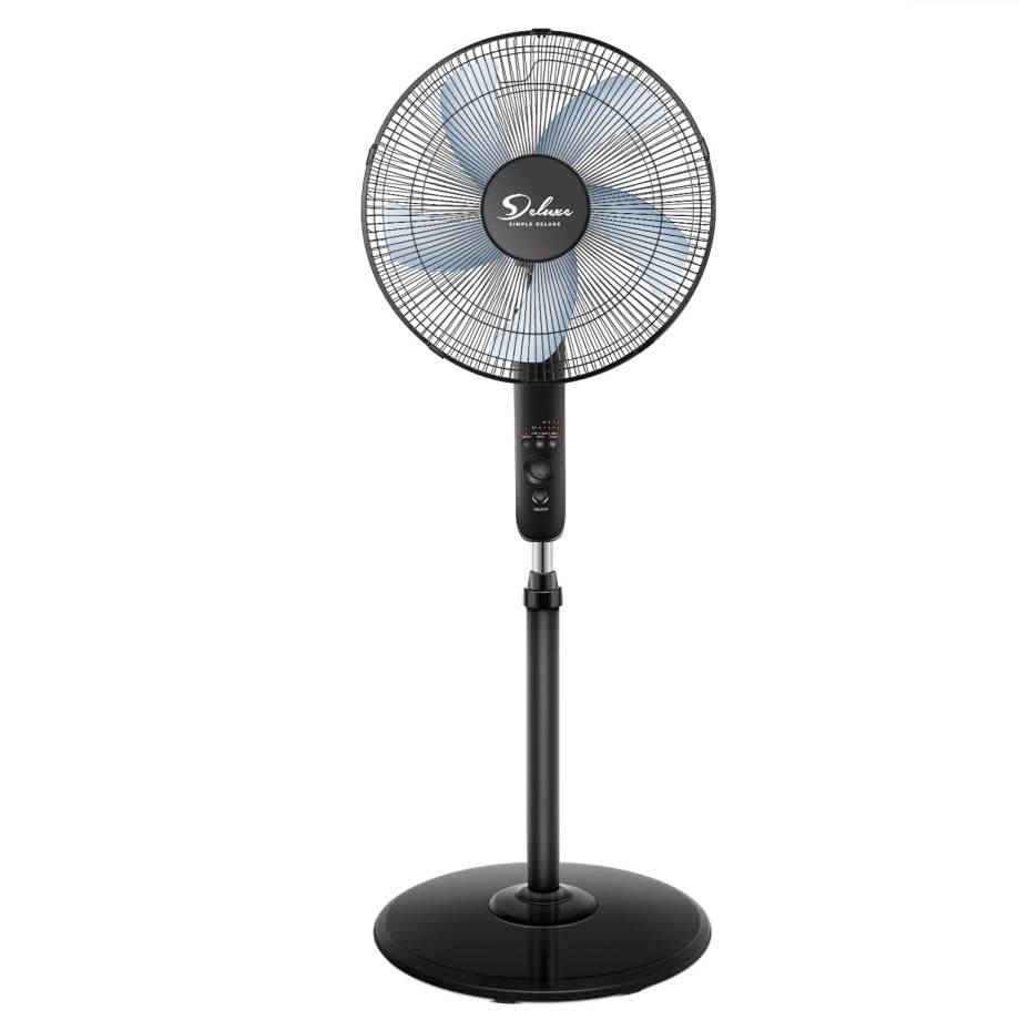InfiniPower Oscillating 16″ Adjustable 3 Speed Pedestal Stand Fan with Remote Control for Indoor, Bedroom, Living Room, Home Office & College Dorm Use