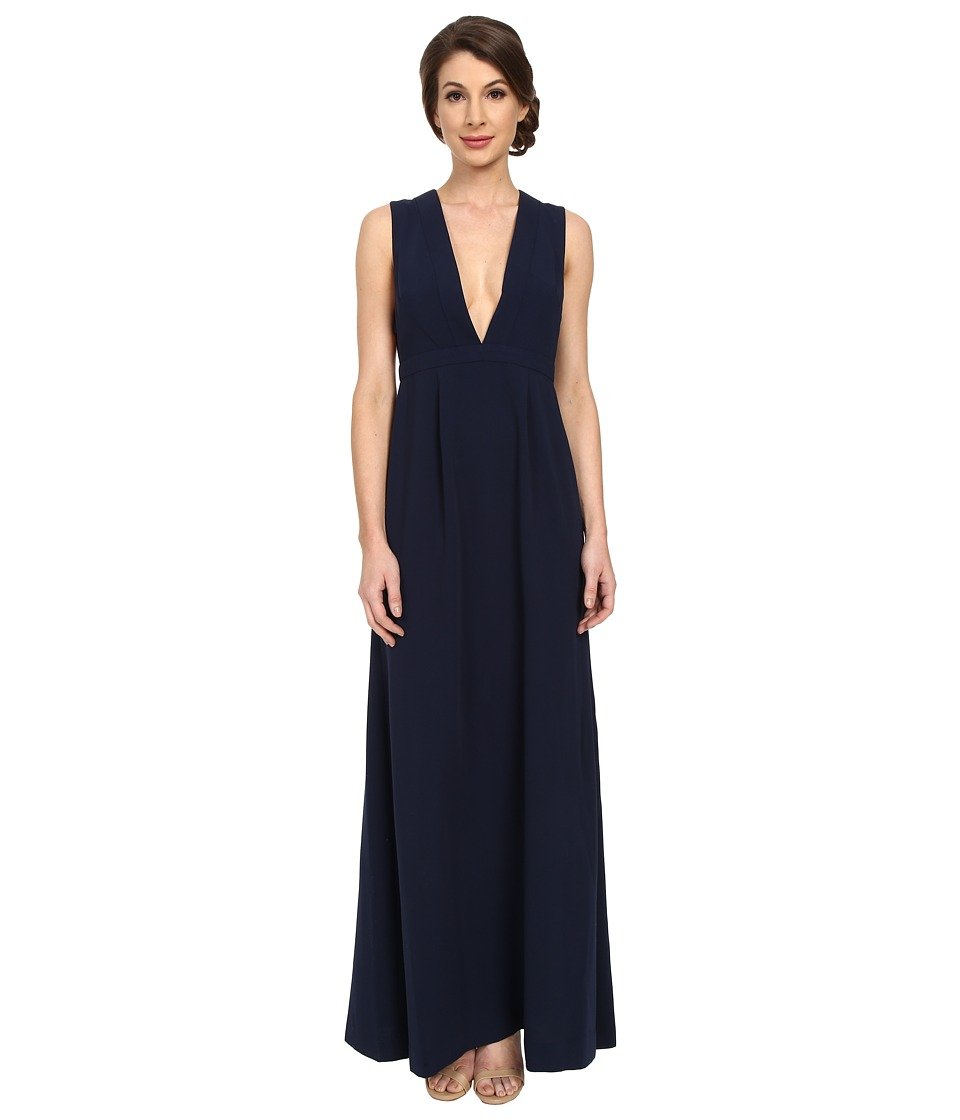 Jill Jill Stuart Women's Deep V Side Cutout Satin Gown, Steel Blue, 6
