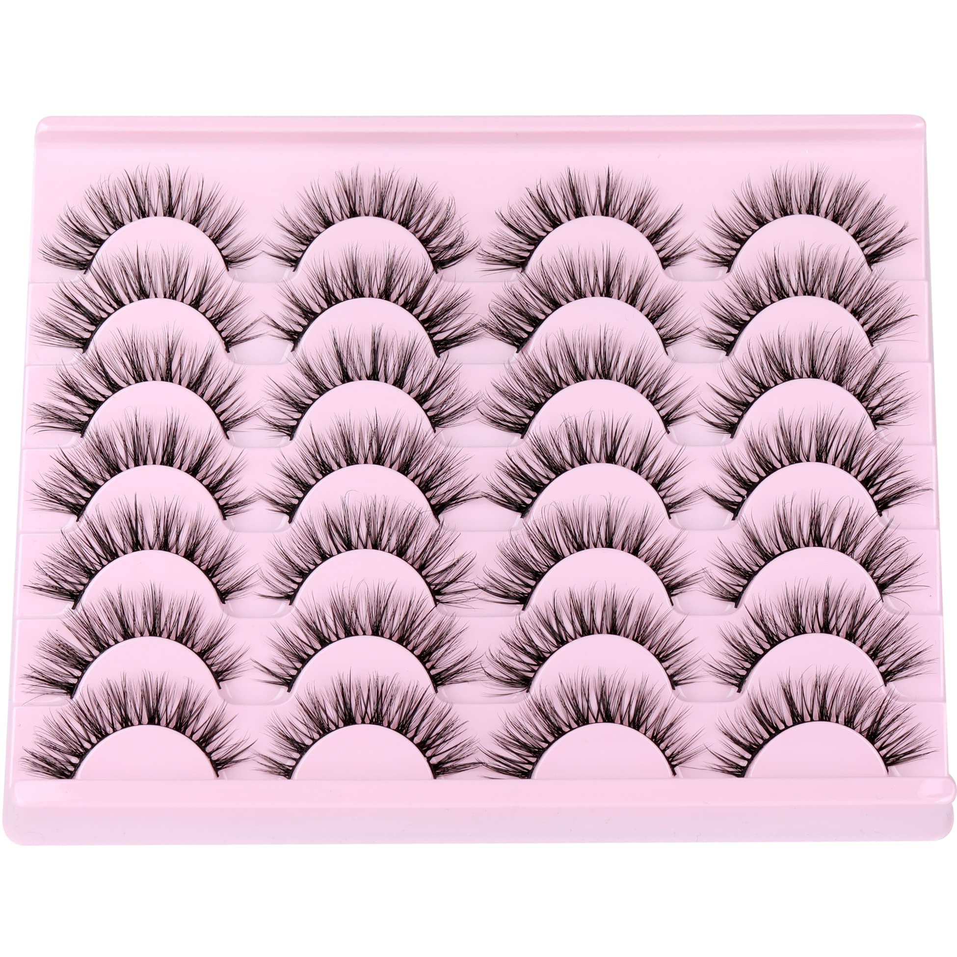 Wispy Lashes 3D Eyelashes Natural Look 14 Pairs Short Lashes That Look Like Extensions Lashes Pack False Eyelashes by EYDEVRO
