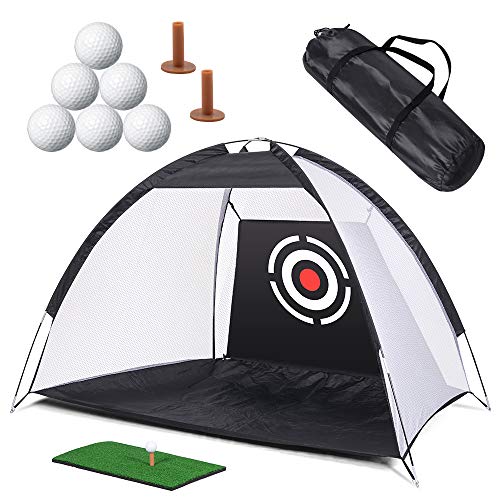 Kids Golf Net Golf Training Aids Practice Net with Target Bundles for Backyard Swing Hitting Chipping,with Grass Mat, Golf Tees,6Pcs Golf Balls and Carry Case Indoor Outdoor Sports