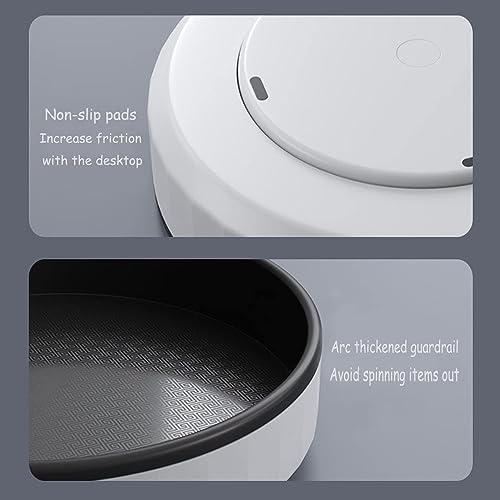 SUPPHOUS 12 Inch Non-Skid Lazy Susan Organizer, 360 Degree Sturdy Lazy Susan Turntable for Cabinet,Table, Fridge, Countertop, Dining Table,Under Sink Organizing, Spice Rack (Black White)