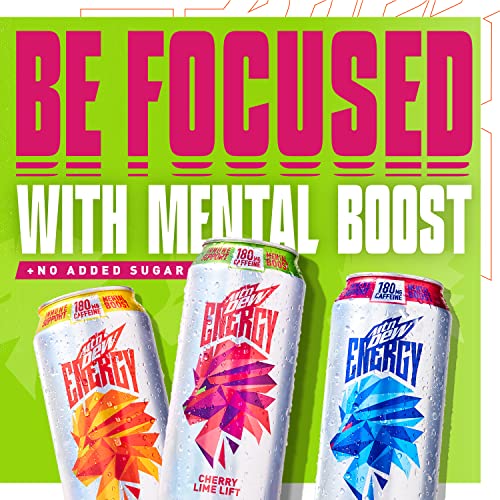 MTN Dew Energy, Pomegranate Blue Burst,16oz Cans (12Pack)