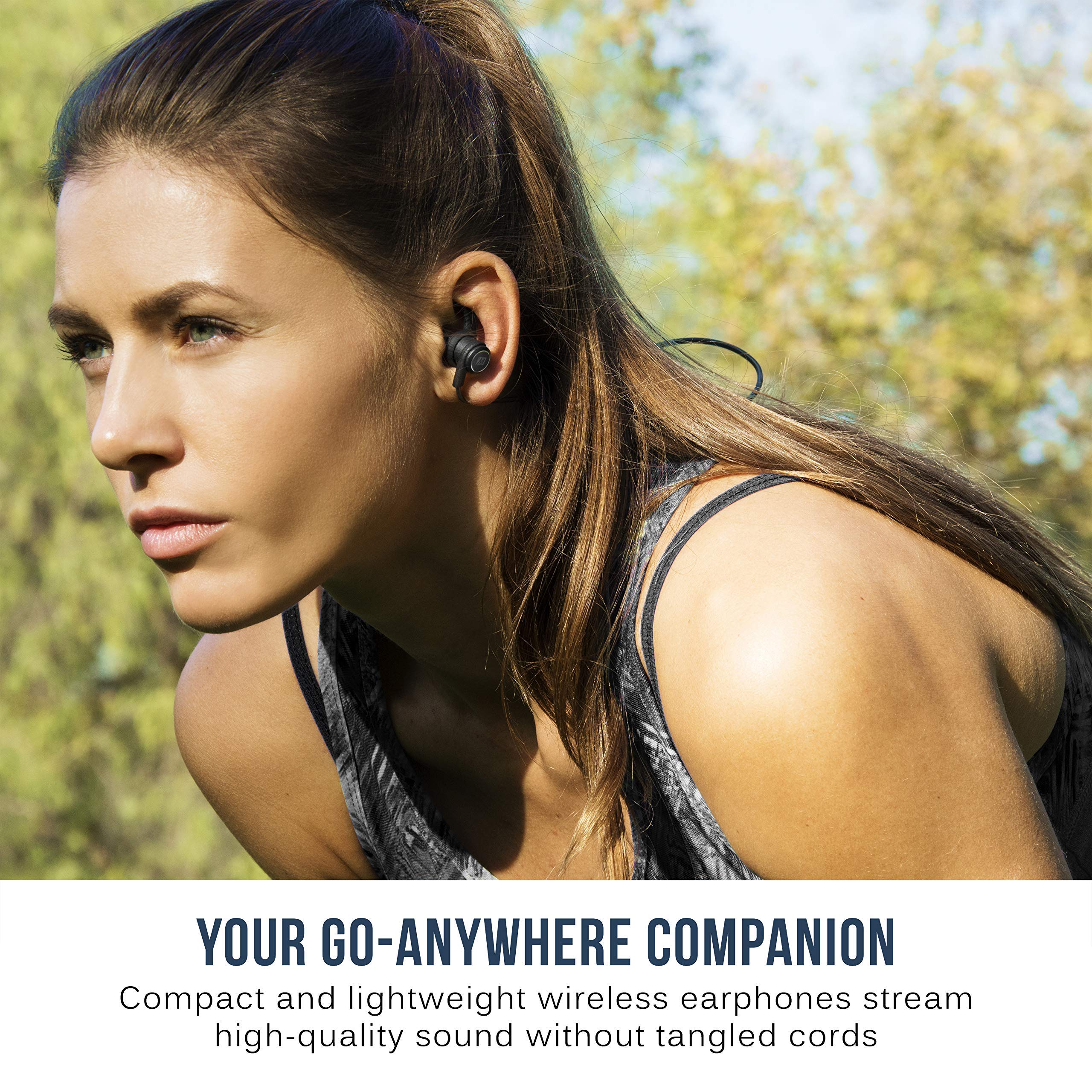 MEE audio M9B Bluetooth Wireless Sweatproof in-Ear Headphones with Headset (Bluetooth 5.0; 9 Hour Battery Life) (Renewed)