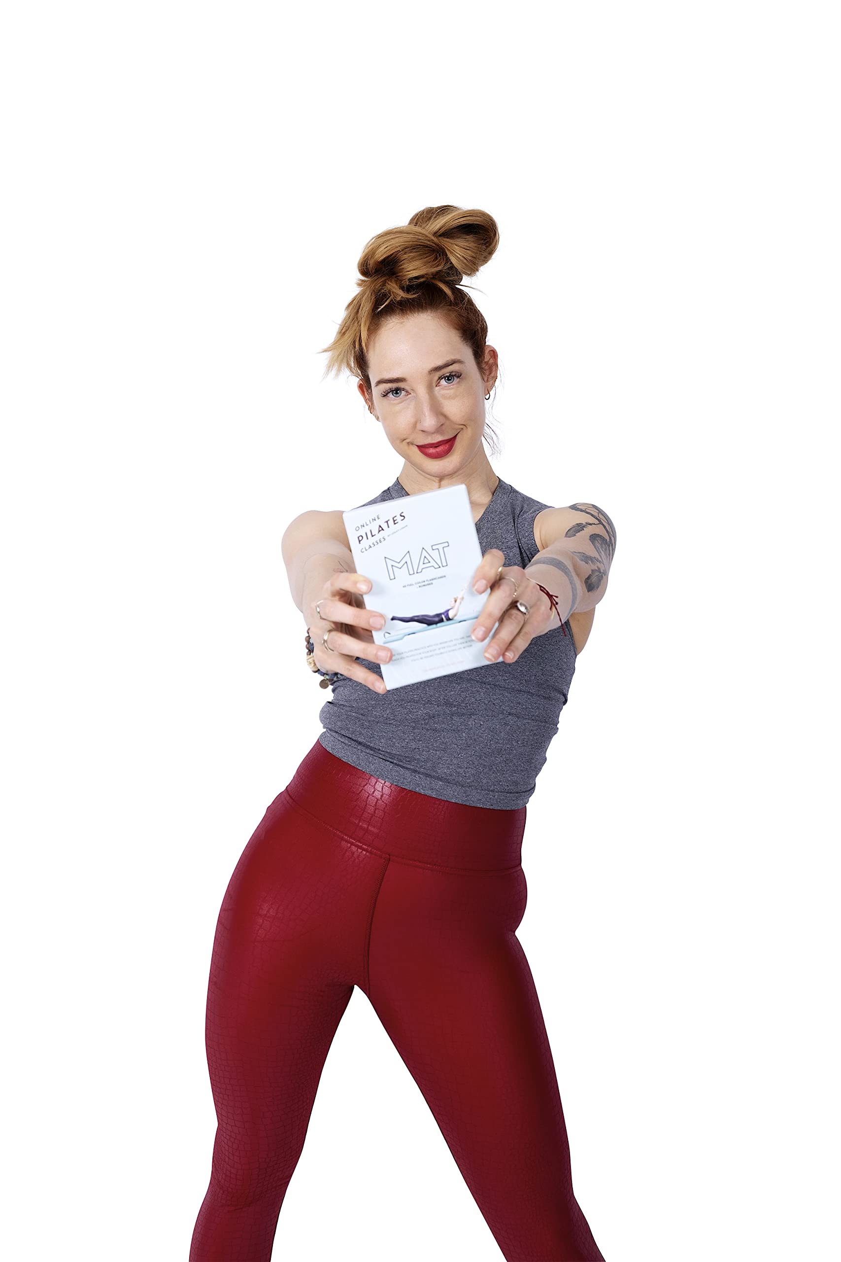 OnlinePilatesClasses Mat Pilates Workout Cards with Video Tutorials, 42 All-Level Exercise Flash Cards Ideal for Yoga, Abs, Core Workouts and Fitness Enthusiasts, No Equipment Needed