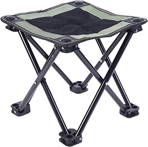 Lightweight Folding Camp Stool | Camping Ottoman Fold Up Stool Backpacking Stool Foot Rest Cliq Chair Hiking Fishing Travel Small Portable Mini Folding Chair