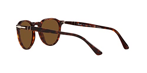 Persol PO3286S Round Sunglasses, Havana/Brown Polarized, 49 mm