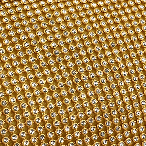 KALINNU Elegant Evening Party Clutch Handbag Bling Shiny Sparkly Rhinestone Wedding Purse for Women (Gold)
