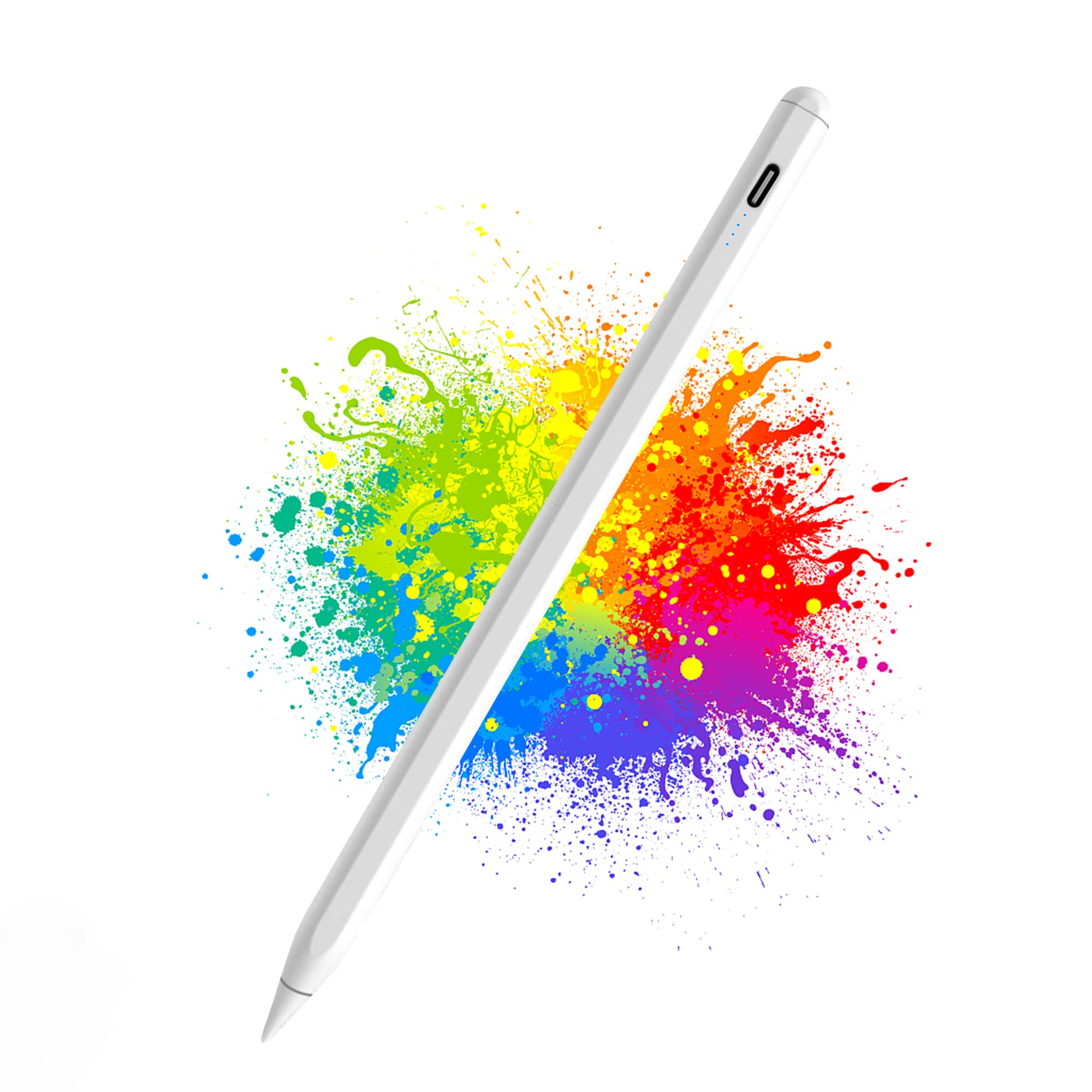 Stylus Pen for iPad(2018-2022) with Palm Rejection & Fast Charging, Digital Pencil Compatible with Apple iPad 10/9/8/7/6, iPad Mini 6/5, iPad Air 5/4/3, iPad Pro (11/12.9 Inch) Gen-Silver