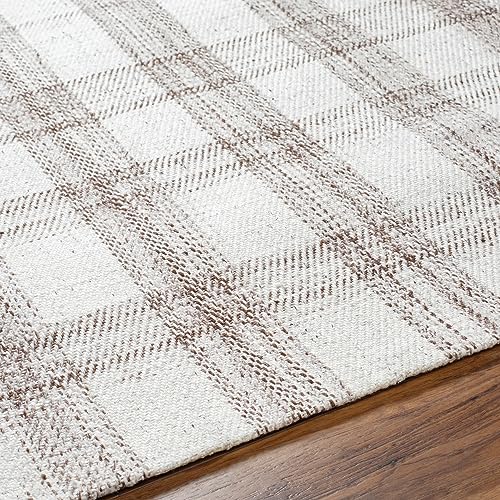 Surya Becki Owens x Sammy Handwoven Plaid Area Rug, 5' x 7'6", Silver