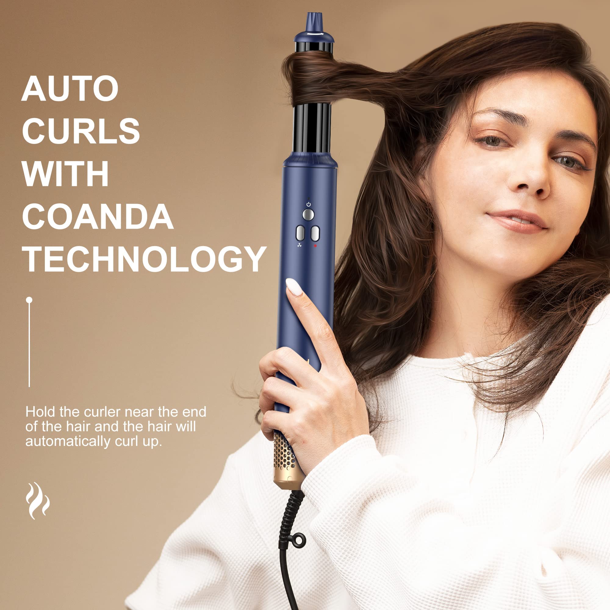 TECHMERI Hair Dryer and Styler Brush - One-Step Volumizer for Straightening, Drying, and Curling