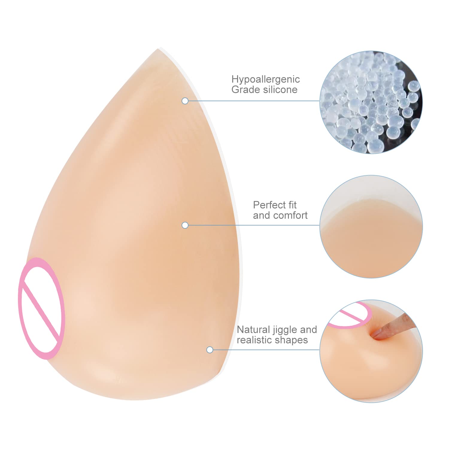 Lervanla Silicone Breast Forms for Mastectomy Transgender Cosplay