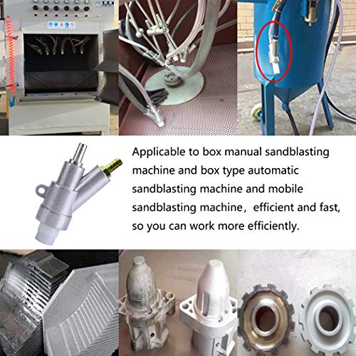 Sand Blaster Gun Boron Carbide Nozzle Air Sandblaster Gun Kits Stainless Steel Spray Gun Sandblasting Gun Rust Dust Remove (8mm Tip)