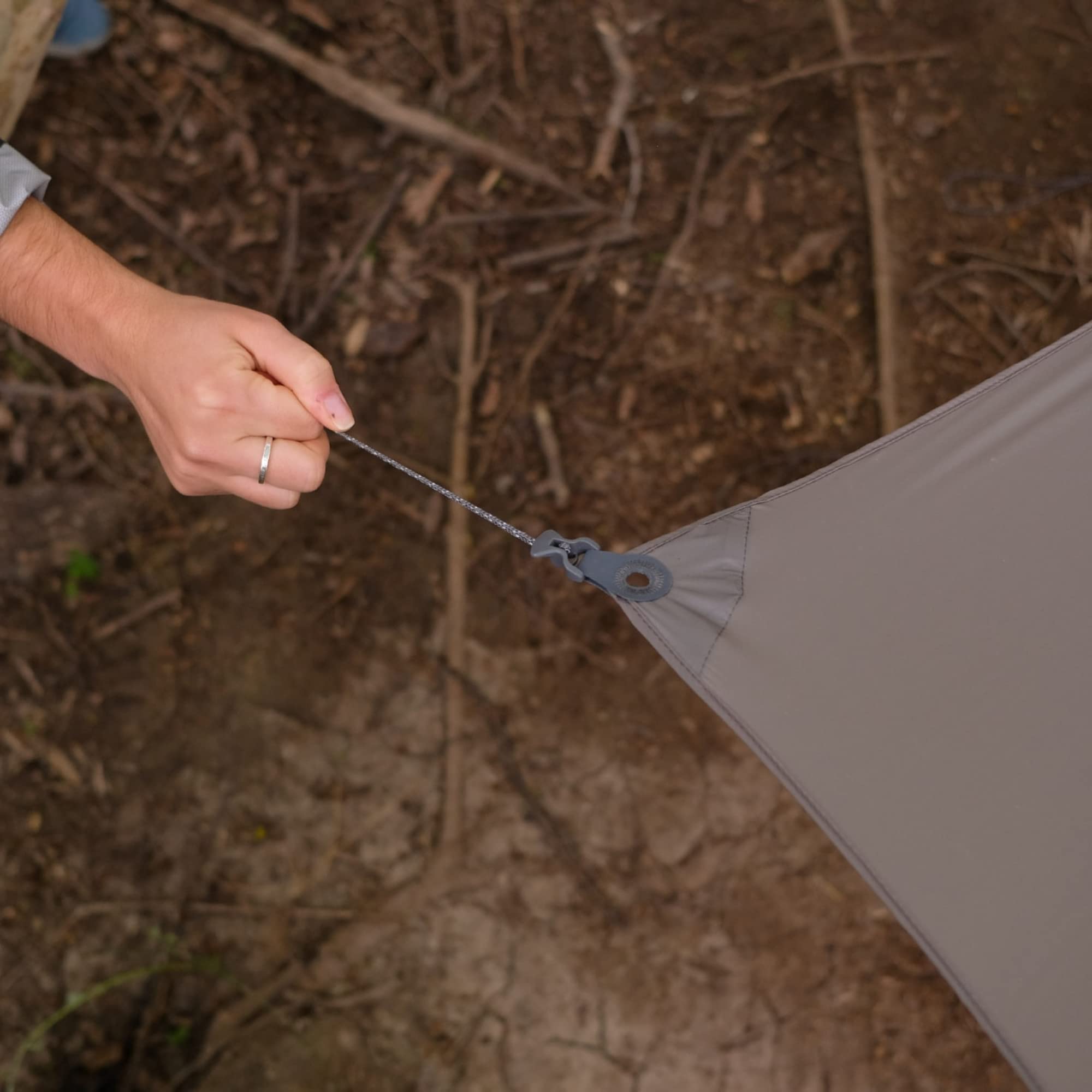 KAMMOK Kuhli Ultralight | Versatile Weather Shelter, (Waterproof, Durable, Portable, Camping Tarp, Hammock Tarp, Rain Cover), Crater Gray