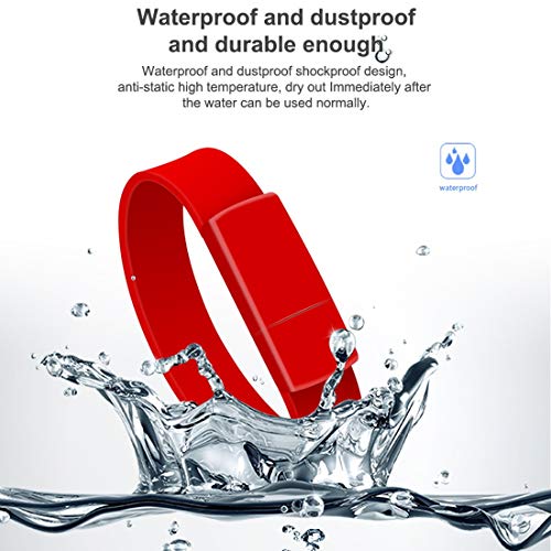 LUOKANGFAN LLKKFF Computer Data Storage 8GB USB 2.0 Fashion Bracelet Wristband U Disk (Black) (Color : Red)