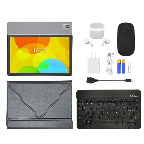 Luqeeg 2 in 1 Tablet, US Plug 100β240V HD Tablet 4G LTE Octa Core CPU 12GB 256GB Memory, Mouse (US Plug)