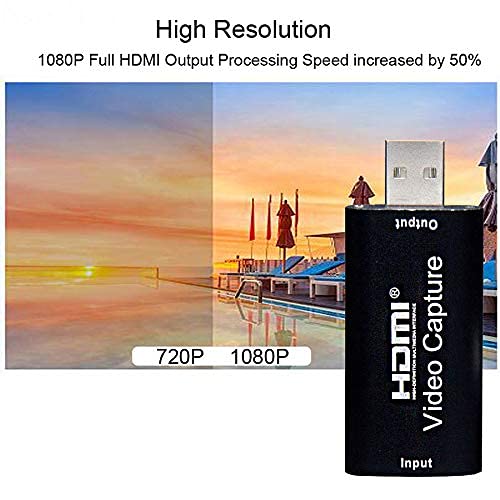 LiNKFOR HDMI Capture Card HDMI to USB 2.0 Video Capture Card 1080P HD Recorder Game Video Live Streaming Support HD Video 1080P High Definition Acquisition Live Broadcasting for Windows Mac OS