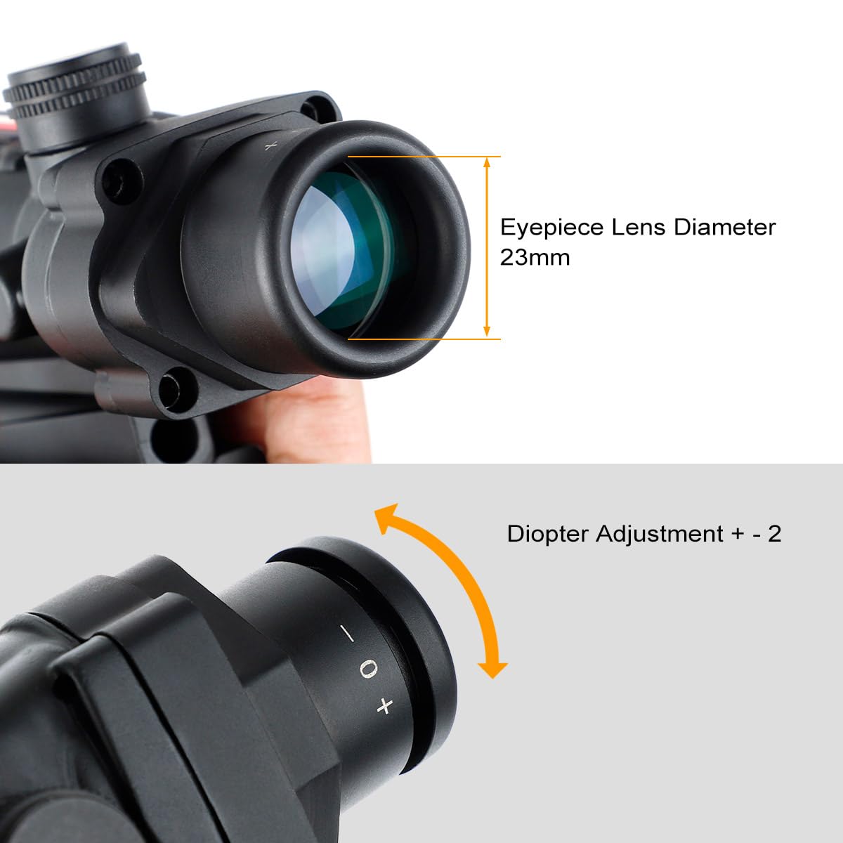 ohhunt 3.5X35 Rifle Scopes Green Fiber Optics Chevron Reticle Eye Relief 3.11 inch
