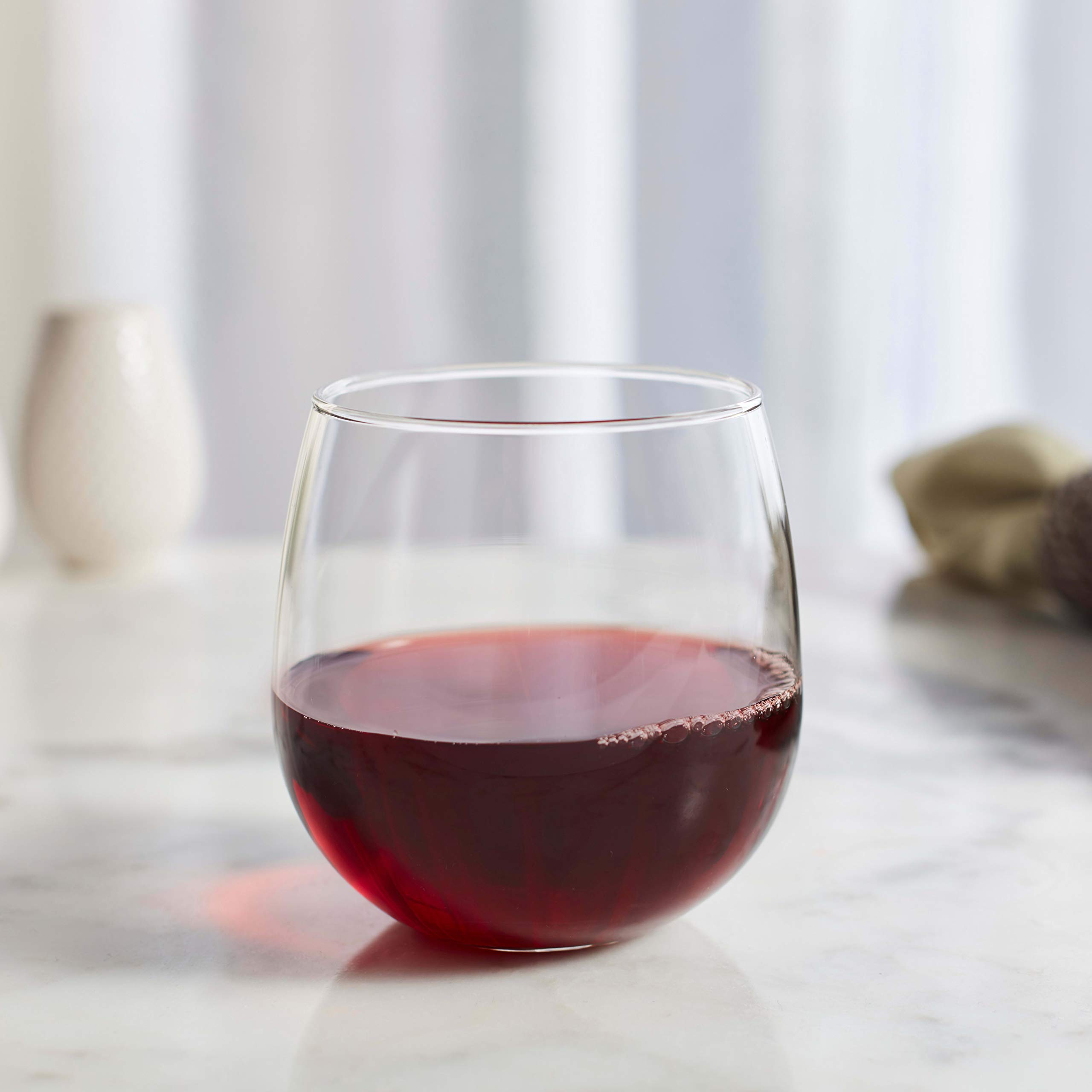 Libbey Stemless Red Wine Glasses, 16.75-ounce, Set of 8
