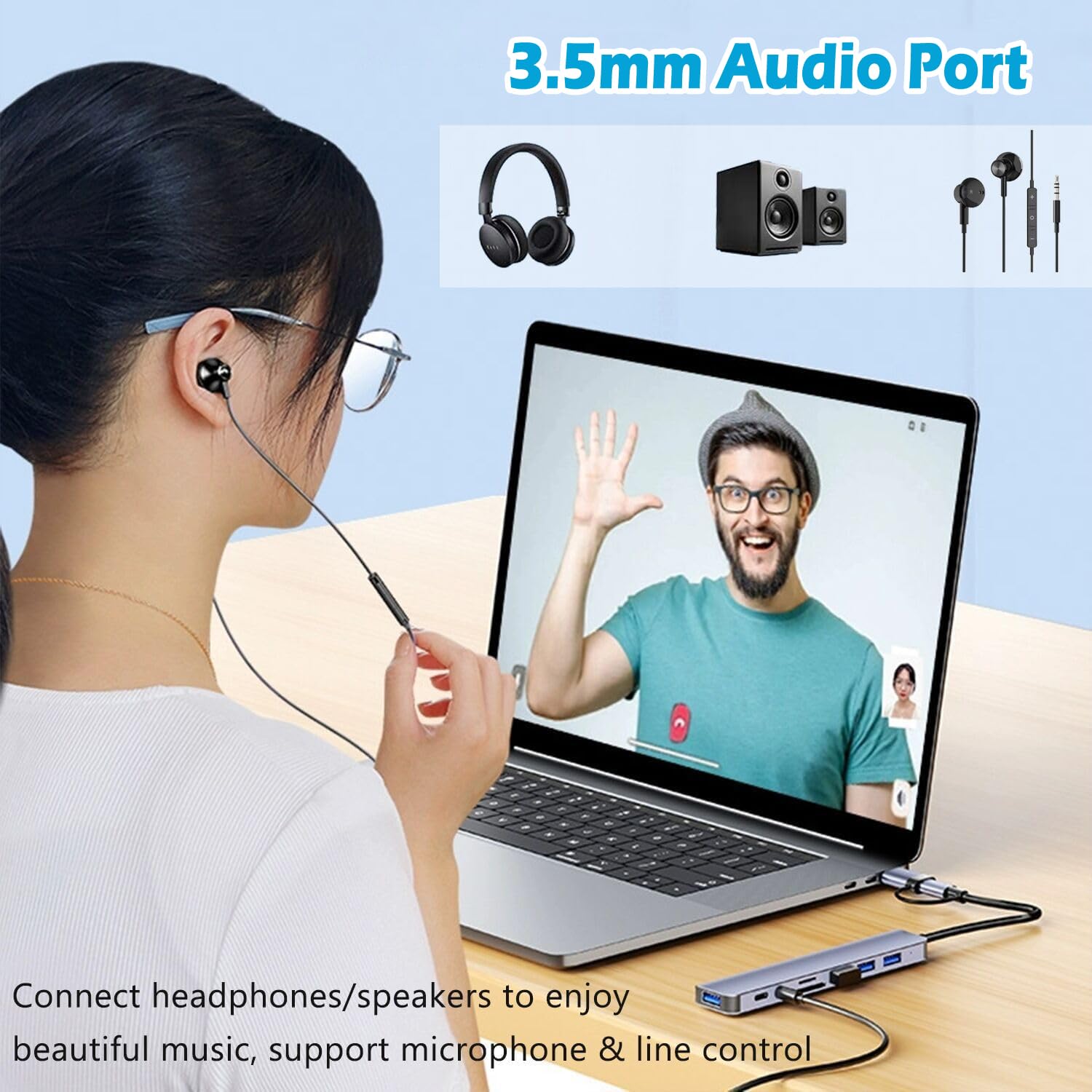 USB Hub for Laptop,USB 3.0 Hub,7 Port USB Hub,USB Splitter for PC,USB Extender USB Hub for PC Laptop,MacBook Docking Station PC XPS iMac Pro Air Mac Mini/Pro, Surface Pro Notebook PC PS4,Aluminum